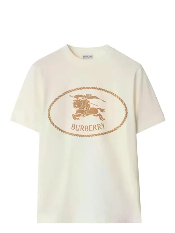 Burberry Knight-stamp Cotton T-shirt - Neutrals