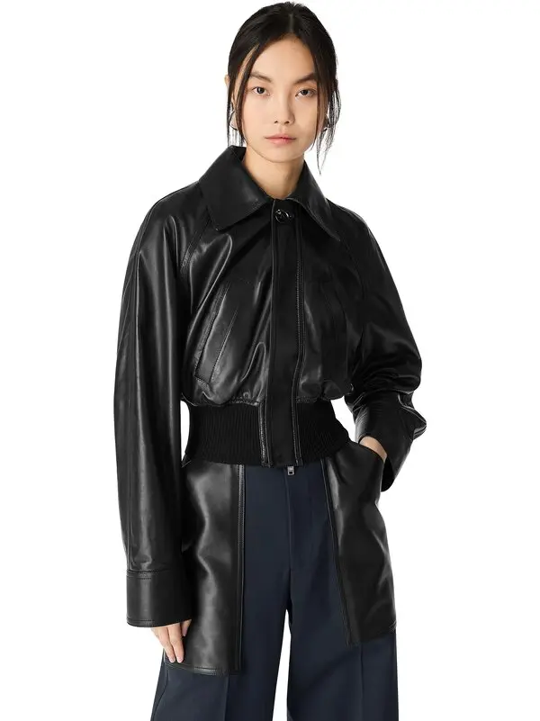 BOTTEGA  VENETA Light Leather Blouson - Black