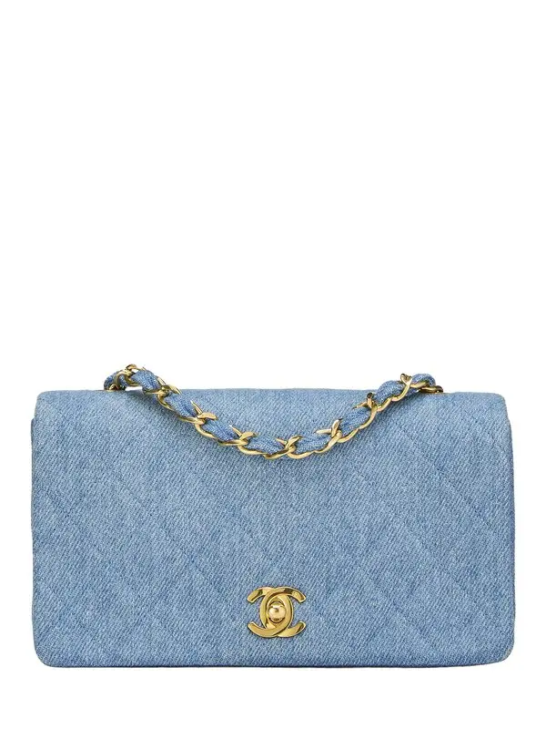 Chanel Quilted Denim Flap Bag - Blue