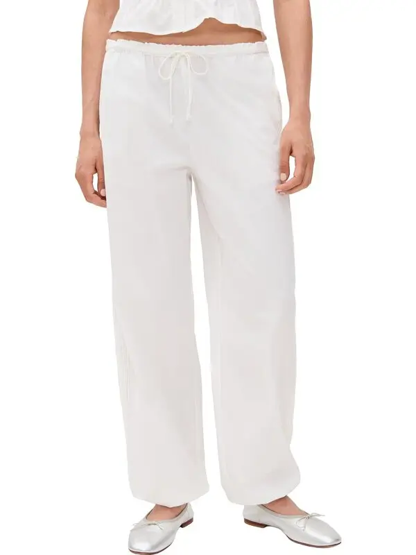 PEACHY DEN Renee Lightweight Poplin Pants - Porcelain