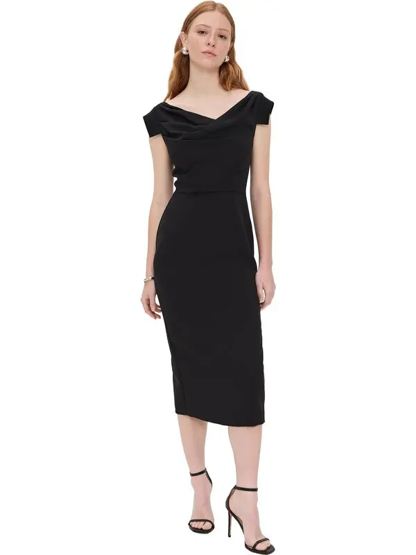 Black Halo Jacqueline Midi Dress - Black