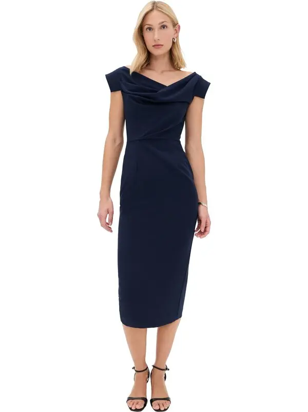 Black Halo Jacqueline Midi Dress - Pacific Blue