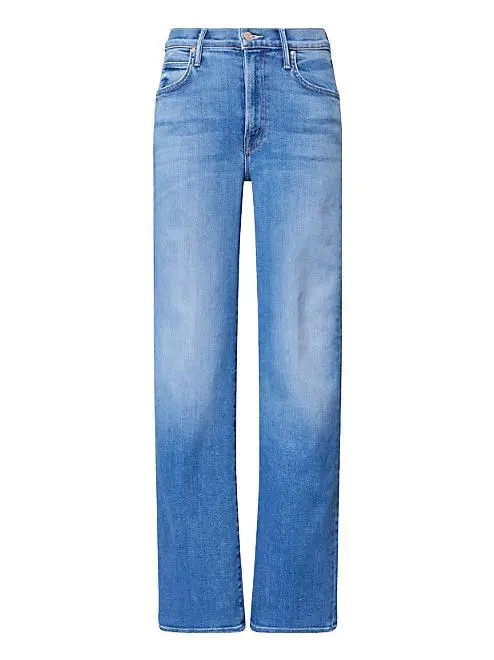 MOTHER High-rise Straight-leg Denim-blend Jeans - Fan Favorite