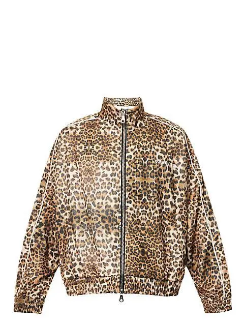COLE BUXTON Relaxed-fit Woven Track Jacket - Leopard
