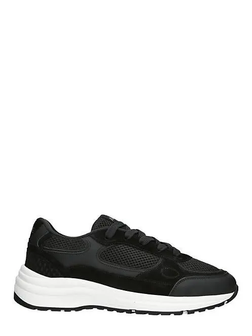 ARNE Apollo Suede And Mesh Low-top Trainers - Black