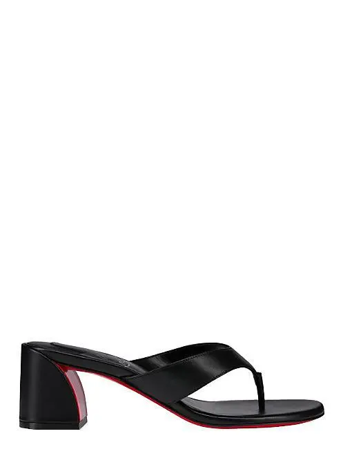 CHRISTIAN LOUBOUTIN Janetonga 55 Leather Heeled Mules - Black