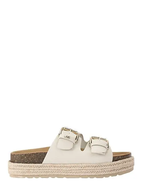Kurt Geiger Raquel Rope-sole Faux-leather Sandals - Bone