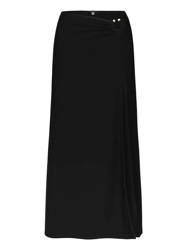 Johanna Ortiz Nuevo Destino Side-slit Midi Skirt - Black