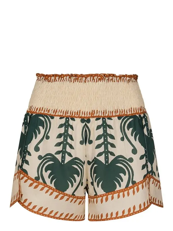 Johanna Ortiz Linka Printed Cotton Shorts - Green