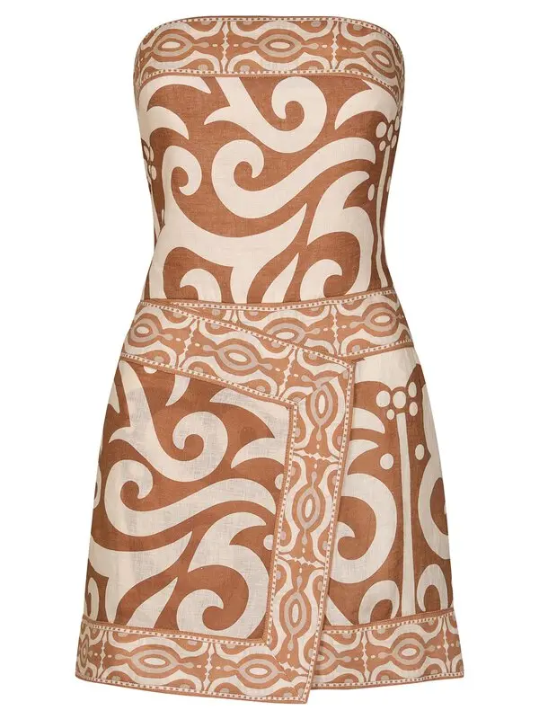 Johanna Ortiz Raíz Ritua Strapless Mini Dress - Neutral