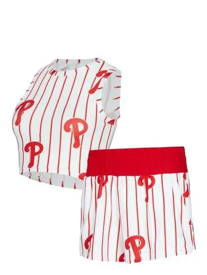 CONCEPTS SPORT Pinstripe Tank & Short Set - White