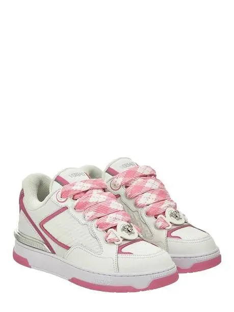 Versace Low Top Sneaker - Off White/ Guava/ Palladium