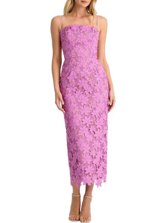 HELSI Gemma Broderie Anglaise Midi Cocktail Dress - Orchid