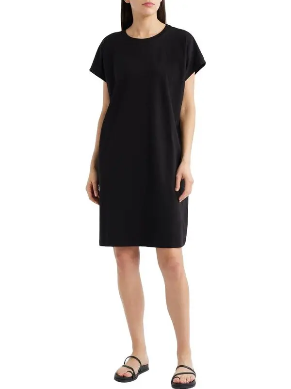 Eileen Fisher Crewneck T-shirt Dress - Black