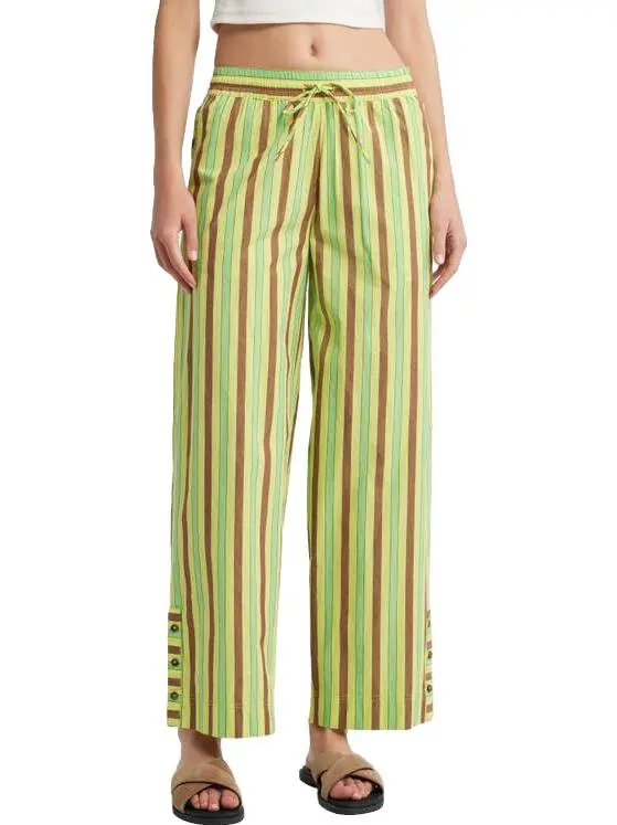 DAMSON MADDER Organic Cotton Wide Leg Pants - Lime