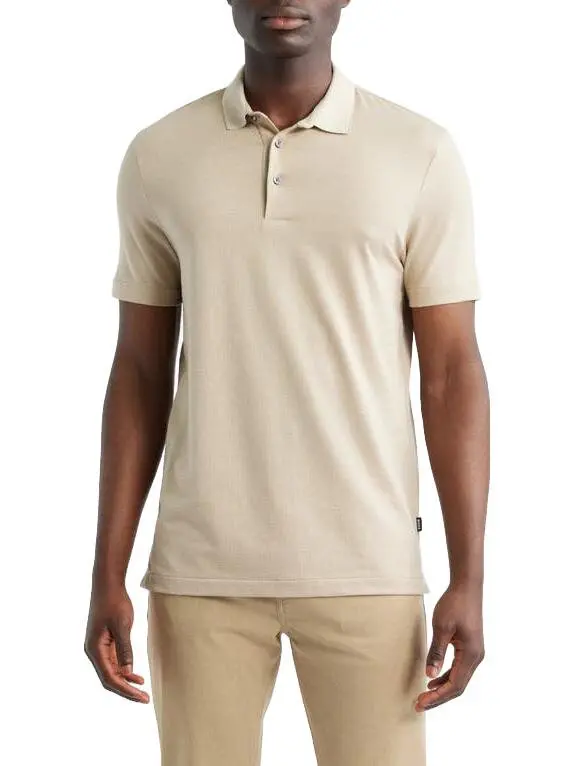 BOSS Pitton Slim Fit Mercerized Cotton Polo - Light Beige