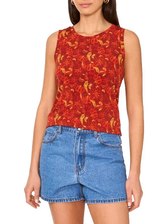 Vince Camuto Floral Tank - Chili