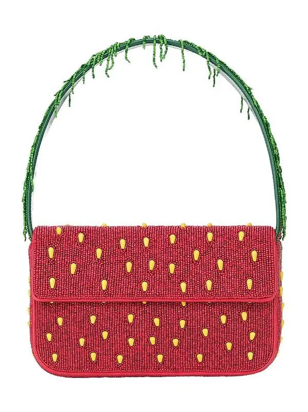 Staud Tommy Beaded Bag - Strawberry