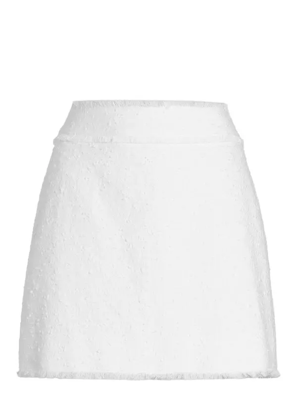 Dolce & Gabbana Cotton Raschel Tweed Miniskirt - White