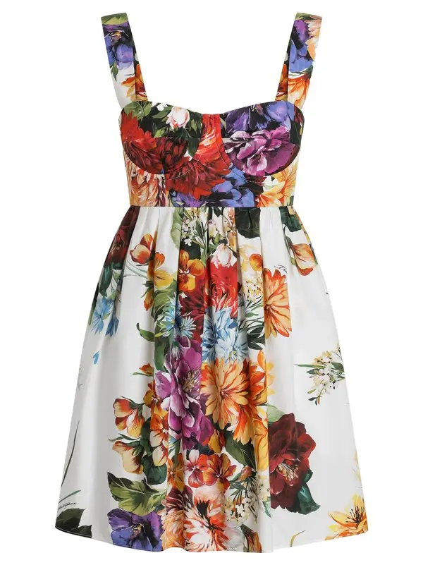 Dolce & Gabbana Flower Bouquet Poplin Dress - Print