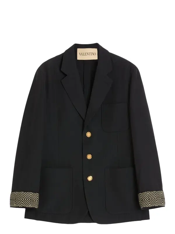 Valentino Garavani Wool-cotton Blazer - Blue