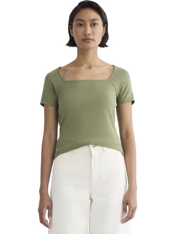 Everlane Form Square-neck Top - Lichen Green