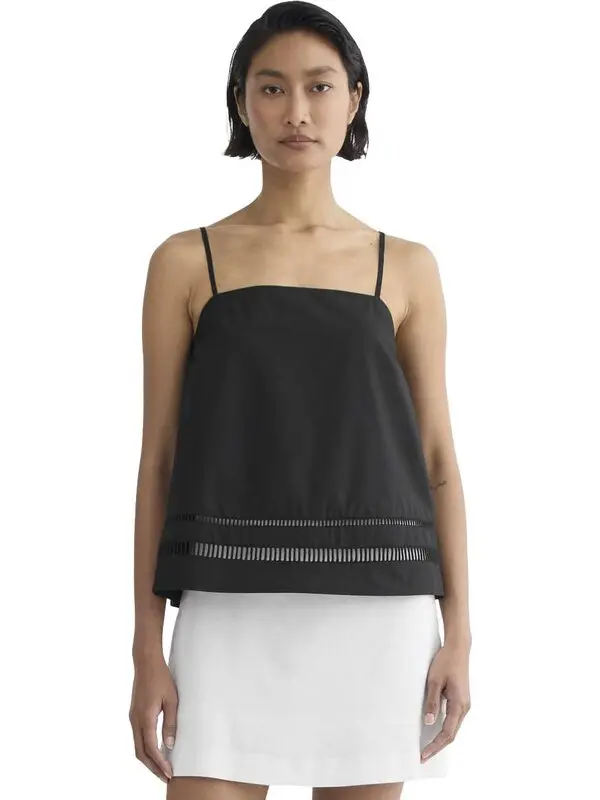 Everlane Lace Trim Tank Top - Black