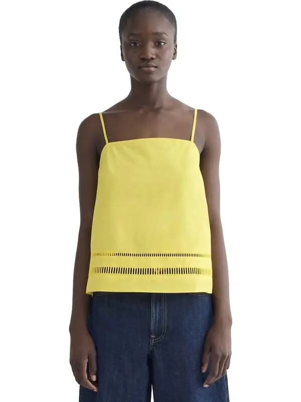 Everlane Lace Trim Tank Top - High Visibility Yellow