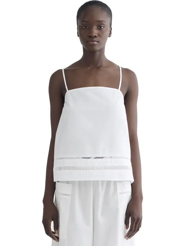 Everlane Lace Trim Tank Top - White