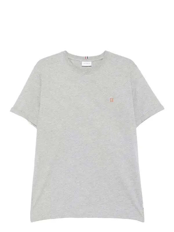 LES DEUX Logo-embroidered T-shirt - Grey