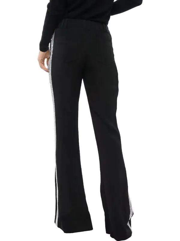 Balmain Rhinestone-embellished Flared Trousers - Black