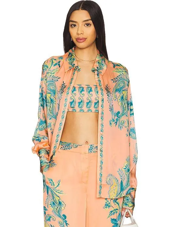 Hemant & Nandita Oversized Shirt - Pink Blue Mix