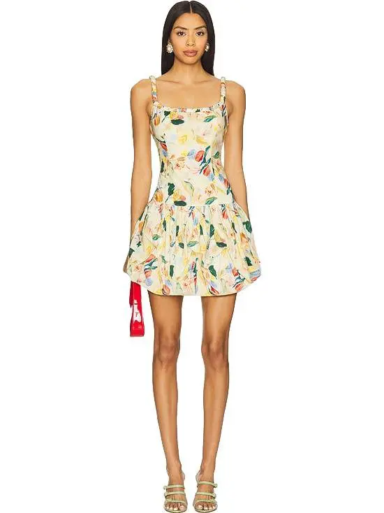 Astr The Label Keyla Mini Dress - Yelow Green Floral