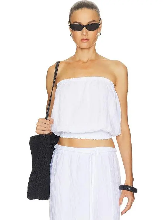 BOBI Smocked Tube Top - White