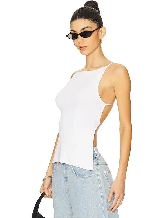 WeWoreWhat High Straight Neck Top - Classic White