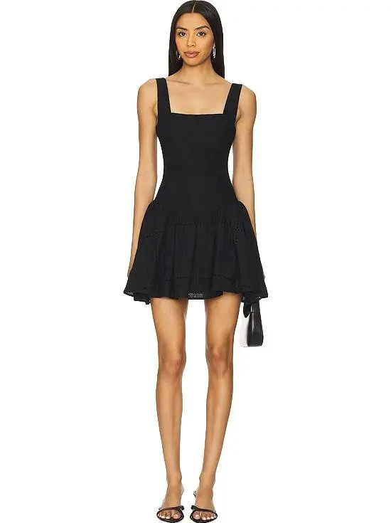 WeWoreWhat Corset Peplum Mini Dress - Black Multi