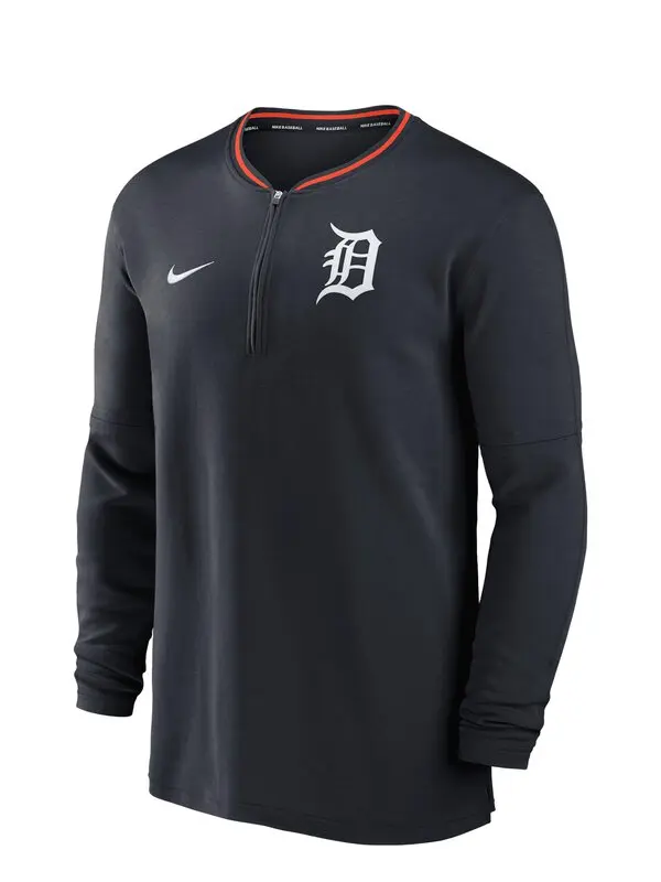 Nike Detroit Tigers Authentic Collection Dri-fit Mlb 1/2-zip Long-sleeve Top - Blue