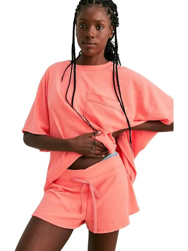 Free People Staycation Sleep Shorts - Neon Pink