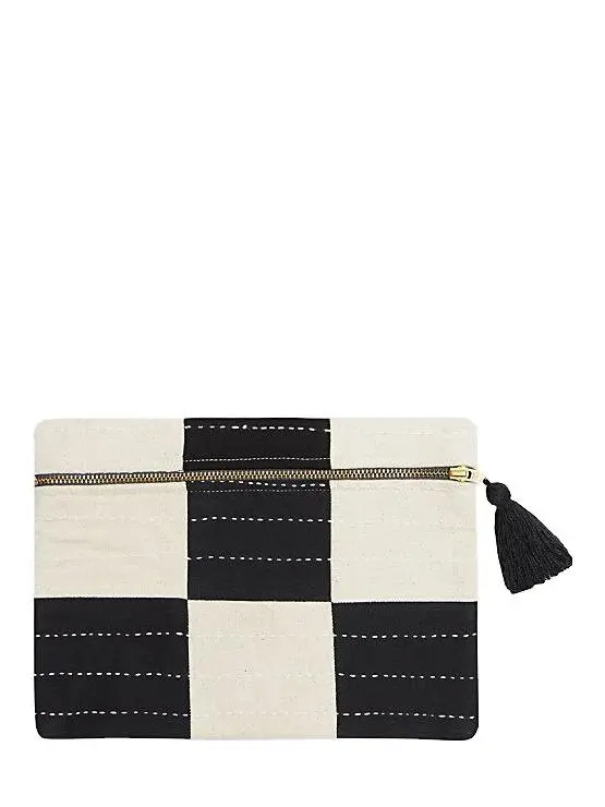 ANCHAL Checkered Pouch - Charcoal