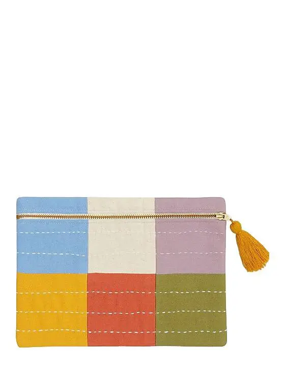ANCHAL Checkered Pouch - Cloud