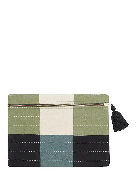 ANCHAL Checkered Pouch - Sage