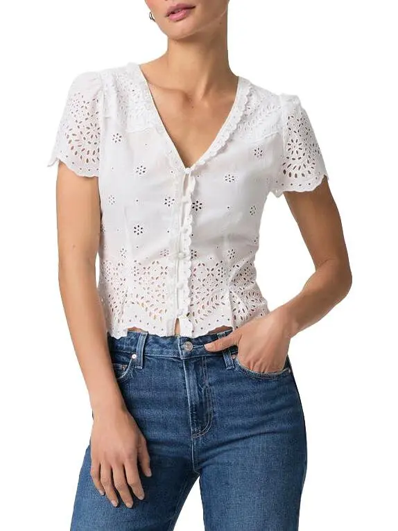 Paige Quinta Broderie Anglaise Top - White
