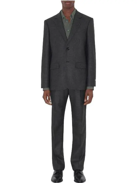 Burberry Check Wool Cashmere Tailored Trousers - Loden/highland Green