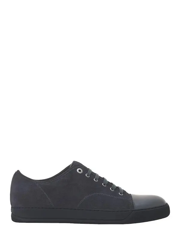 LANVIN Dbb1 Leather And Suede Sneakers - Dark Grey.