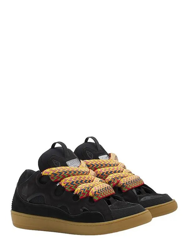 LANVIN Leather Curb Sneakers - Black