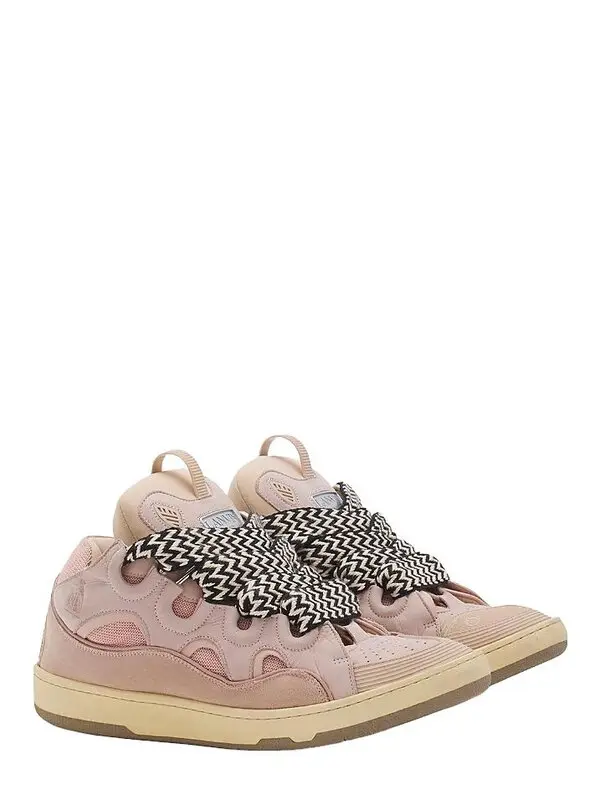 LANVIN Leather Curb Sneakers - Pale Pink