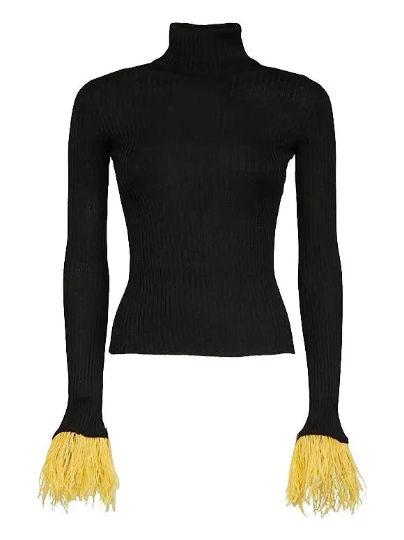La DoubleJ High Kick Turtleneck Top - Black