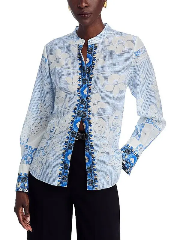 Kobi Halperin Eloise Silk Blouse - Sky Blue Multi