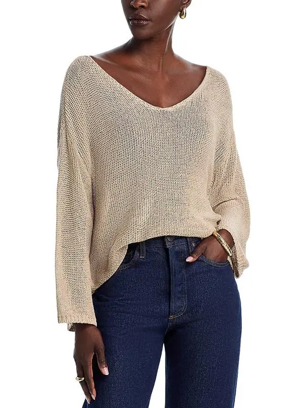L'Agence Ethan V-neck Sweater - Taupe