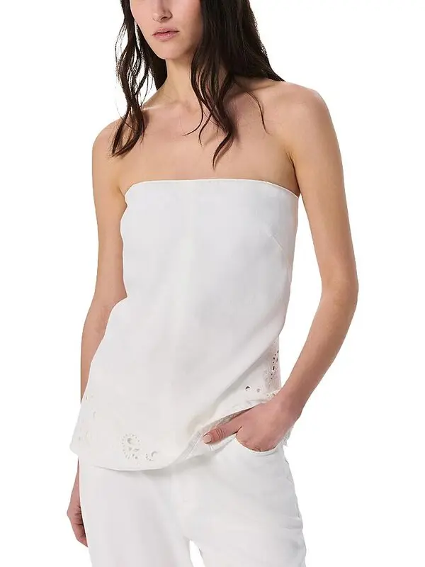 Rag & Bone Ultra Featherweight Aurora Strapless Top - White Eyelet